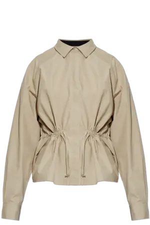 RETHINKIT STUDIOS Cotton Shirt With Adjustable Drawstring - Beige