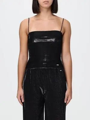 Gucci Crystal-embellished Cropped Viscose Top With Thin Straps - Black