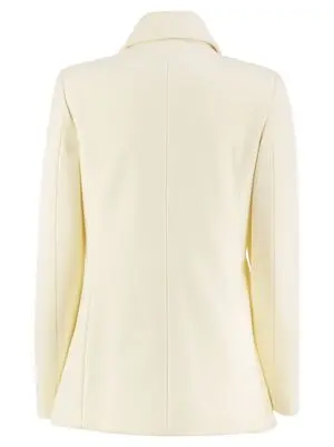 FAY Wool-blend Short Coat With 3 Ganci - White