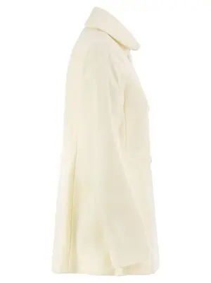 FAY Wool-blend Short Coat With 3 Ganci - White