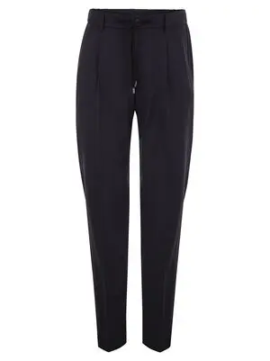Peserico Tailored Stretch Wool-blend Jogger Trousers - Blue
