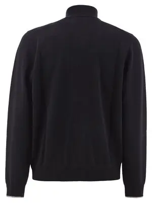 Peserico Virgin Wool And Cashmere Zip Cardigan