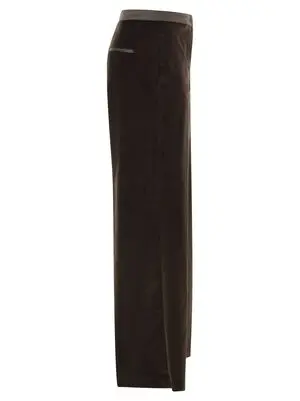 Peserico Straight-leg Stretch Velvet Trousers