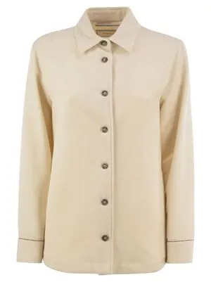 Peserico Virgin Wool Overshirt With Cashmere And Metallic Yarn - Multicolor
