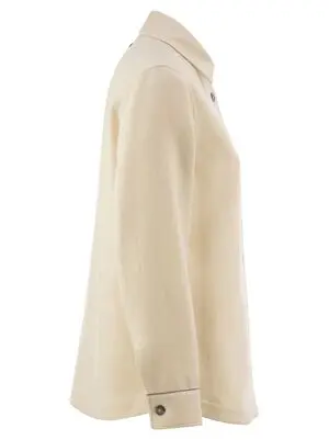 Peserico Virgin Wool Overshirt With Cashmere And Metallic Yarn