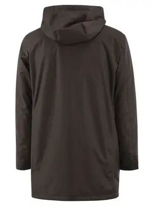 Herno Hooded Parka With Knitted Inner Collar