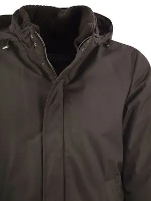 Herno Hooded Parka With Knitted Inner Collar