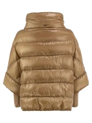 Herno Padded Jacket With High Collar And Knitted Cuffs