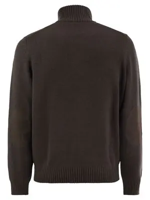 FAY Virgin Wool Jumper With High Neck And Hook Fastening