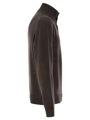 FAY Virgin Wool Jumper With High Neck And Hook Fastening