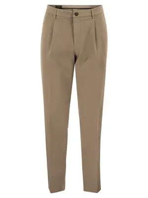 Peserico Stretch Cotton Chino Trousers - Cream