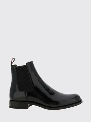 CHRISTIAN LOUBOUTIN Chelsea Gorp Brushed Leather Ankle Boots With Red Sole - Black