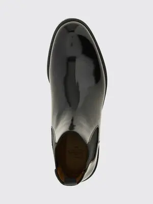 CHRISTIAN LOUBOUTIN Chelsea Gorp Brushed Leather Ankle Boots With Red Sole