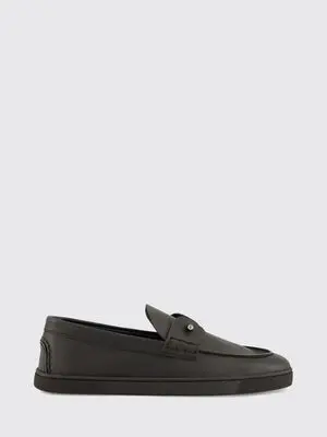 CHRISTIAN LOUBOUTIN Chambeliboat Calf Leather Loafers With Piercing Embellishments - Black