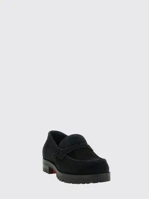 CHRISTIAN LOUBOUTIN Cavavin Suede Calfskin Penny Loafers - Black