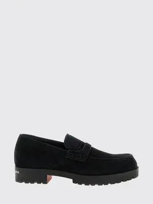 CHRISTIAN LOUBOUTIN Cavavin Suede Calfskin Penny Loafers - Black