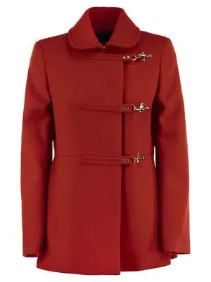 FAY Fay Women Wool-Blend Short Coat With 3 Ganci