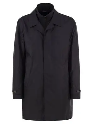 FAY Morning Coat Padded Technical Fabric Coat - Blue