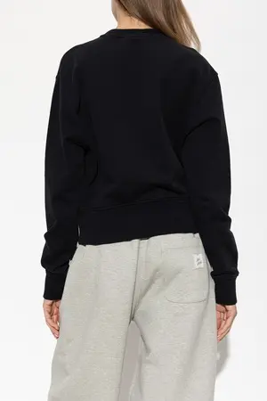 AMI Paris Cotton Sweatshirt With Embroidered Logo - Black