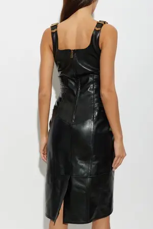 Versace Leather Midi Dress