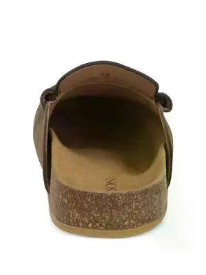 JW Anderson Stitch-detail Suede Mules - Brown