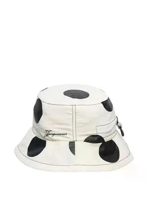 Jacquemus Bob Baluchon Polka-dot Bucket Hat - Neutrals