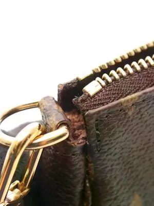 LOUIS VUITTON 2011 Monogram Borderline Pochette Shoulder Bag - Brown