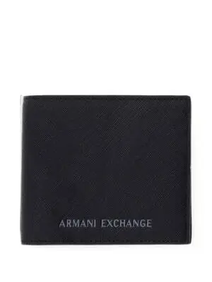 Armani Exchange Logo-print Bi-fold Wallet - Black