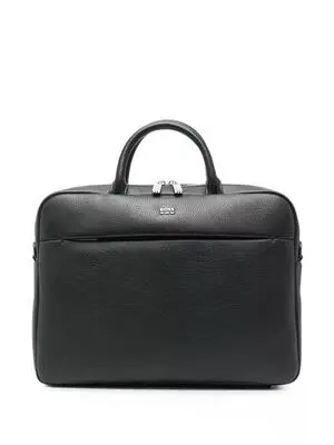 BOSS Pebbled-texture Briefcase - Black