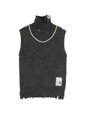 Mihara Yasuhiro Distressed Roll-neck Top - Grey