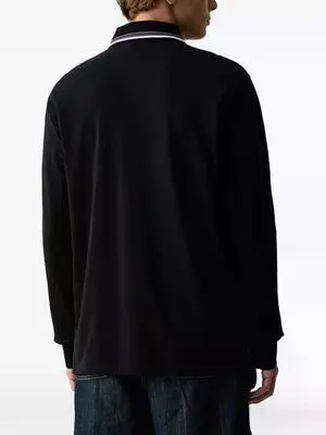 Armani Exchange Logo-patch Long-sleeve Polo Shirt