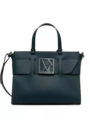 Armani Exchange Logo-plaque Tote Bag - Green