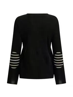 Saint James Button-shoulder Elbow-patch Sweater - Black