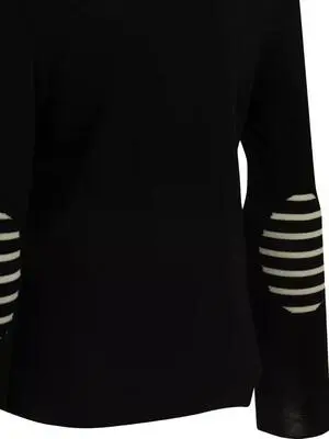 Saint James Button-shoulder Elbow-patch Sweater - Black