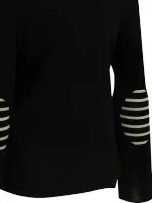 Saint James Button-shoulder Elbow-patch Sweater - Black
