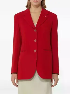 Max Mara Single-breasted Wool Blazer - Red