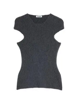 JIL SANDER Wool-knit Top - Grey