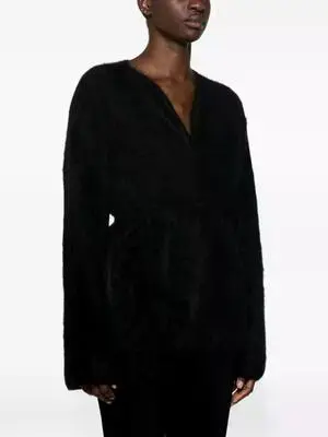 Soft Goat Belted Brushed-finish Sweater