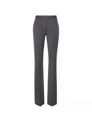 Sportmax Pinstripe Split-hem Trousers - Grey