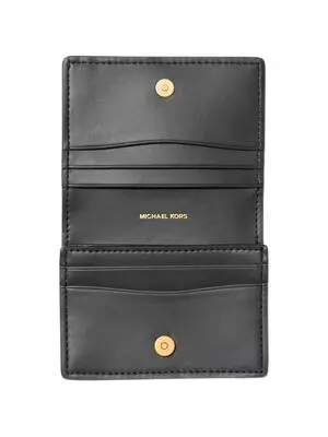Michael Kors Logo-plaque Pebbled Leather Wallet - Black