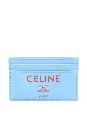 Celine 2020s Medium Triomphe Logo Cardholder - Blue