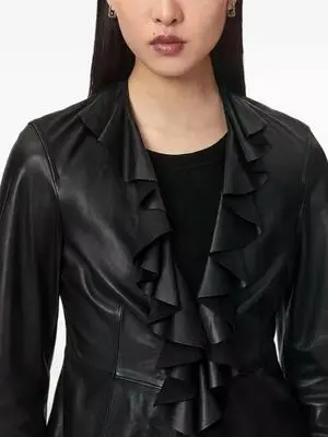 ALLSAINTS Luana Ruffled Leather Jacket