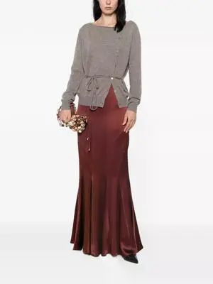 Max Mara Satin-finish Panelled Maxi Skirt