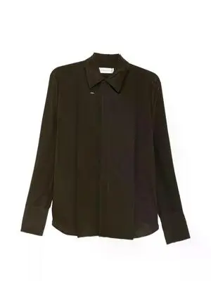 Victoria Beckham Cut-out Long-sleeve Shirt - Green