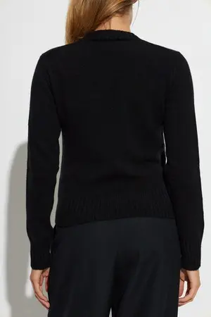 AMI Paris Cashmere Sweater With Embroidered Logo