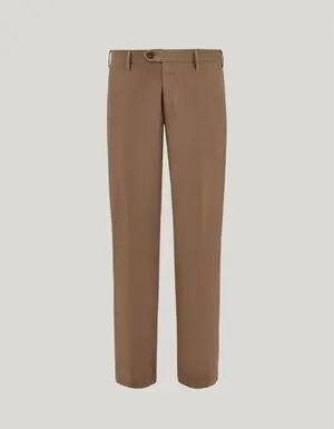 Canali Walnut Comfort Cotton Velvet Regular-fit Chinos - Brown