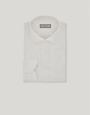 Canali Impeccabile And Brown Cotton Striped Regular-fit Shirt