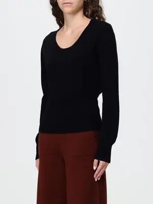 Max Mara Slim Fit Wool And Cashmere Crewneck Jumper With Ribbed Trims - Black