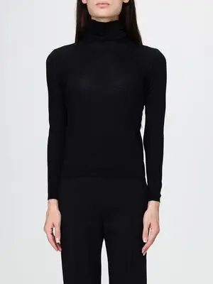 Max Mara Slim Fit Long-sleeved Turtleneck Jumper In Pure Wool - Black