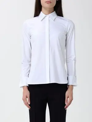 Max Mara Slim Fit Stretch Cotton Shirt With Concealed Placket - White